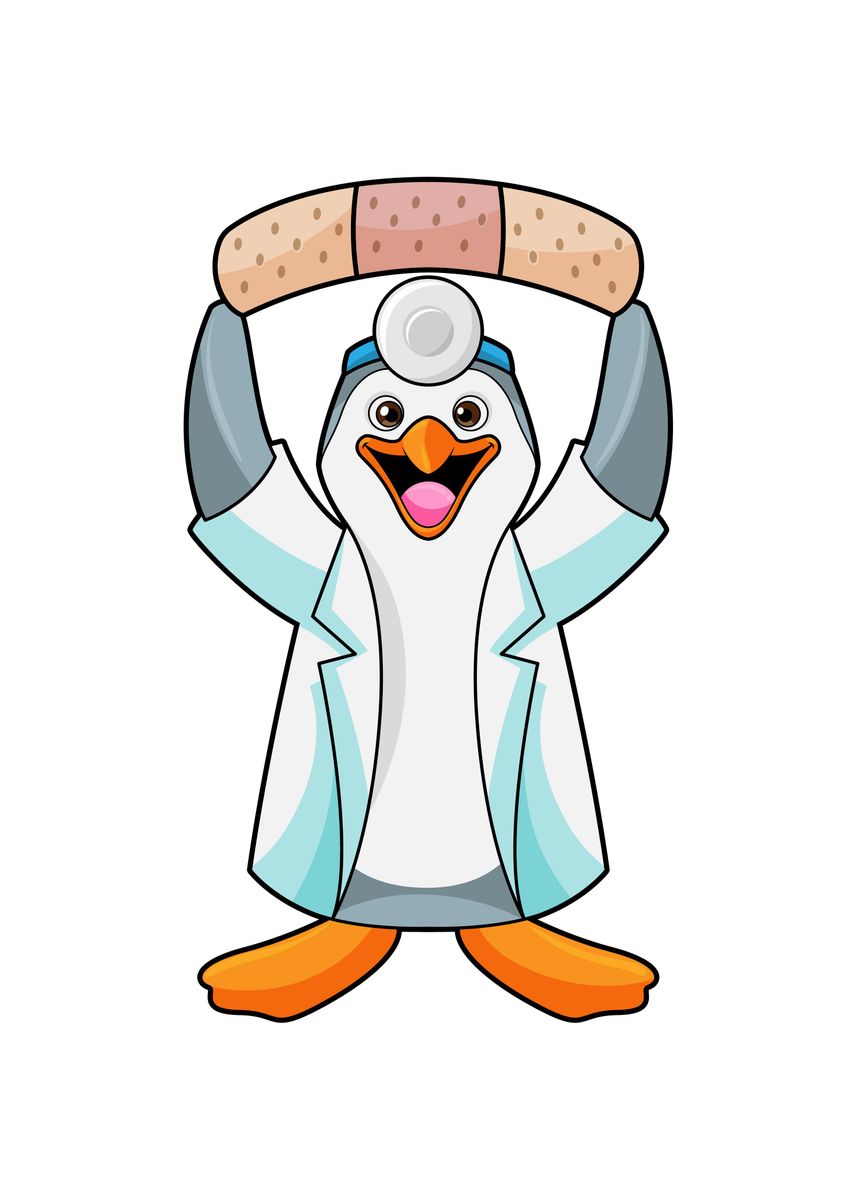 'Penguin Doctor Plaster' Poster, picture, metal print, paint by Markus ...