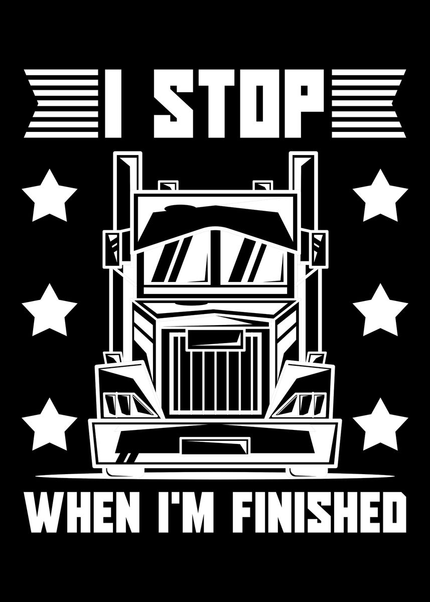 'Truck Driver Trucking' Poster, picture, metal print, paint by ...