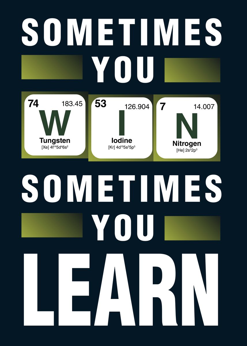 'Win Chemical Compound Text' Poster, picture, metal print, paint by ...