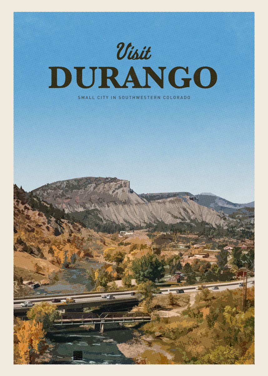 'Visit Durango' Poster, picture, metal print, paint by Mercury Club ...