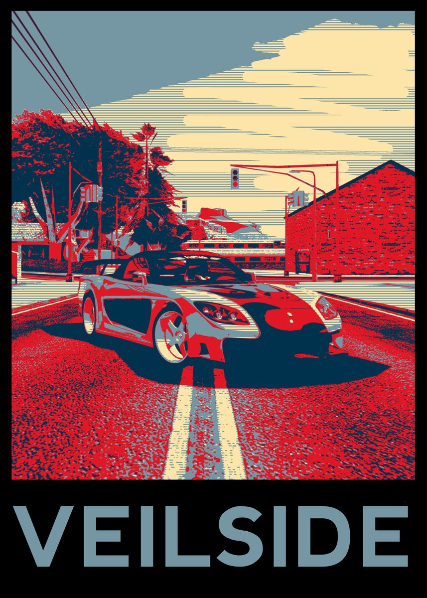 'Veilside Front 2' Poster, picture, metal print, paint by NoMans | Displate