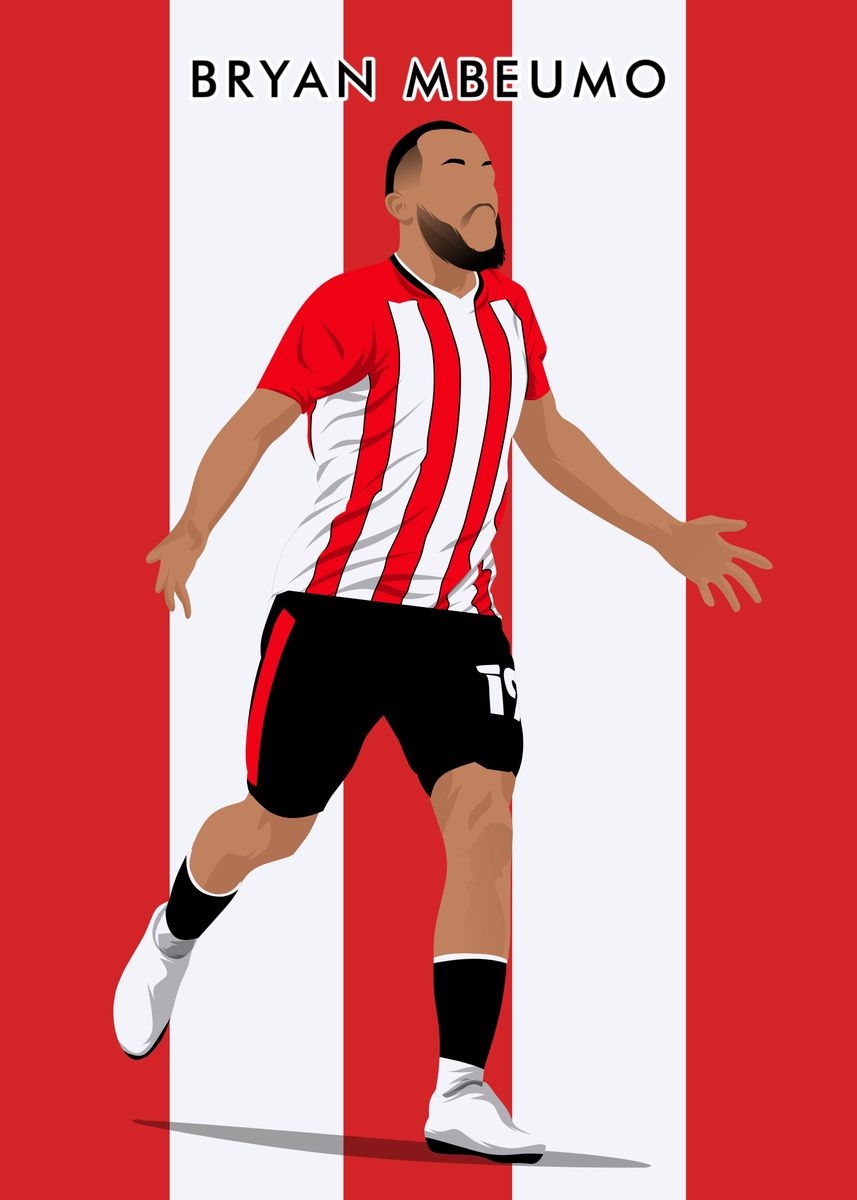 'Bryan Mbeumo' Poster, picture, metal print, paint by Miracle Studio ...