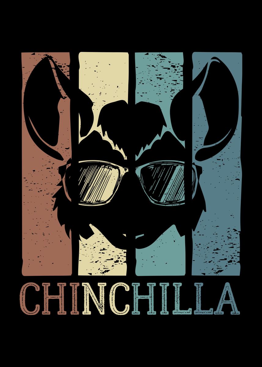 'Vintage Chinchilla Retro' Poster by DesignatedDesigner | Displate