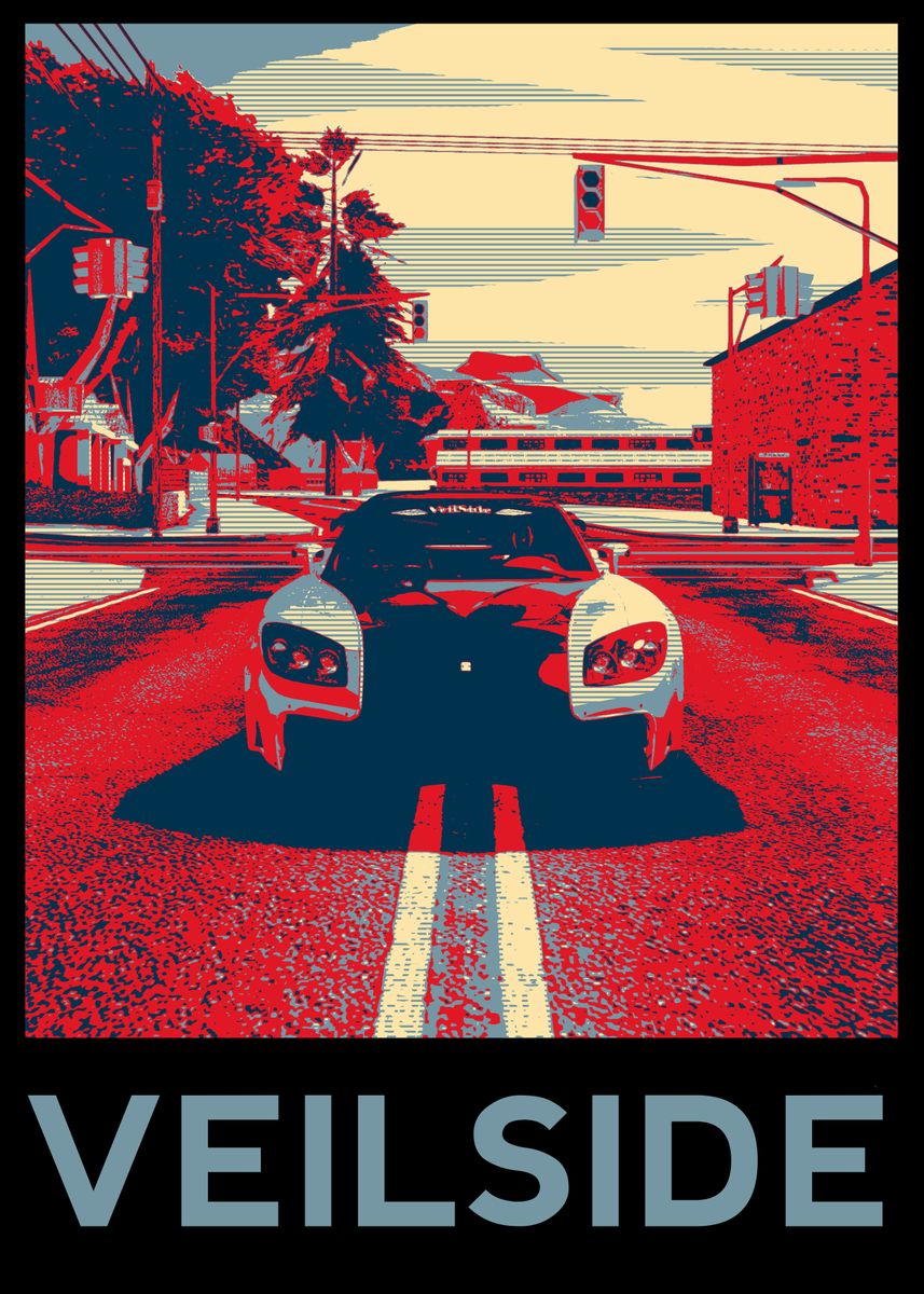 'Veilside Front 1' Poster, picture, metal print, paint by NoMans | Displate