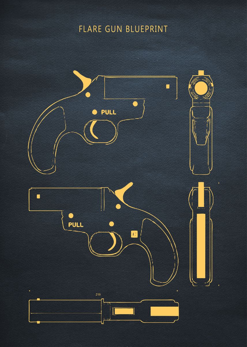 'Flare Gun' Poster, picture, metal print, paint by RickyEKelly | Displate