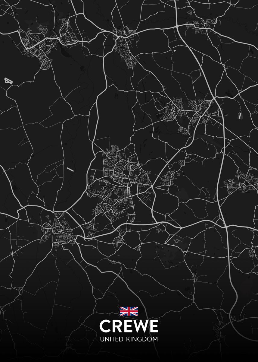 'Crewe UK' Poster, picture, metal print, paint by IMR Designs | Displate