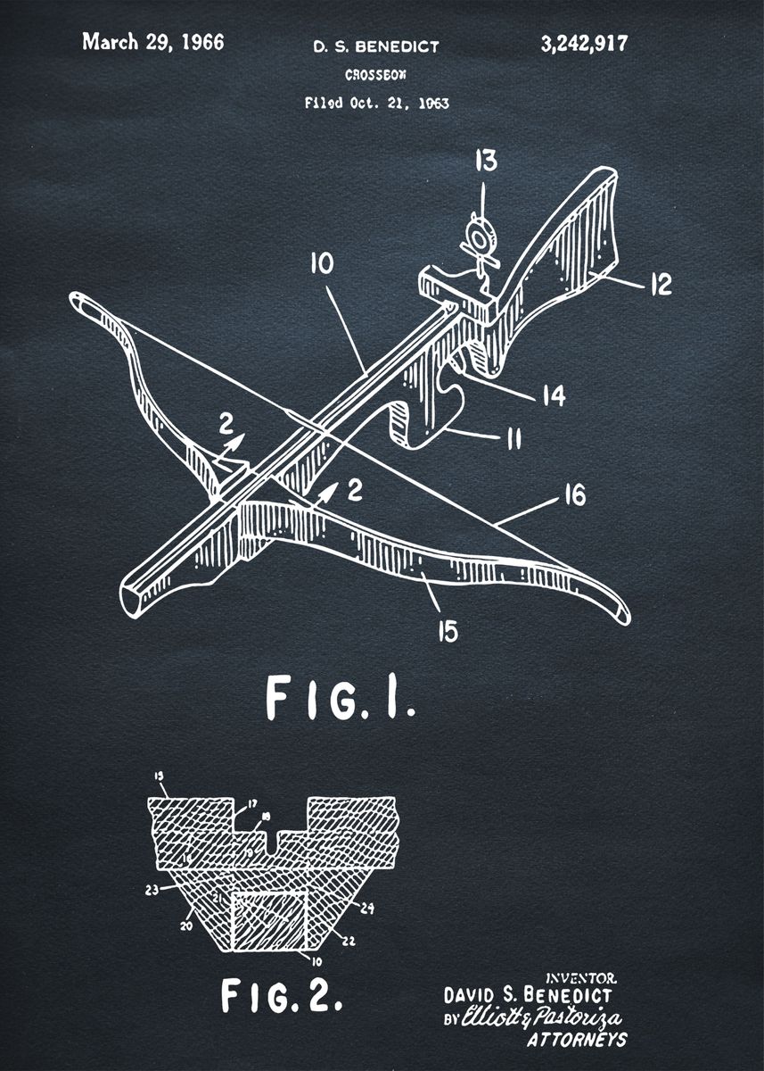 '1966 Benedict Crossbow' Poster, picture, metal print, paint by ...