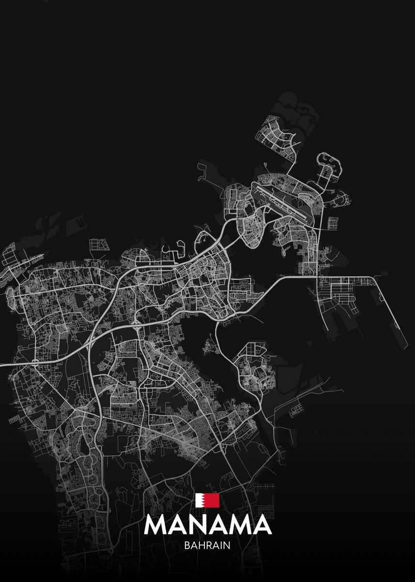 'Manama BH' Poster, picture, metal print, paint by IMR Designs | Displate