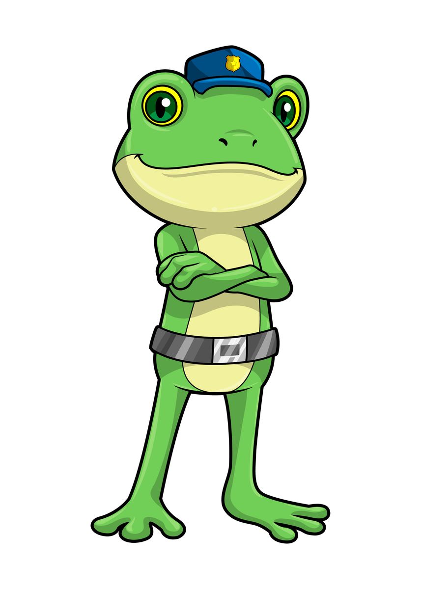 'Frog Police Police officer' Poster, picture, metal print, paint by ...