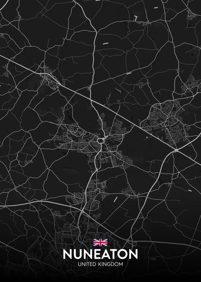 'Nuneaton UK' Poster, picture, metal print, paint by IMR Designs | Displate