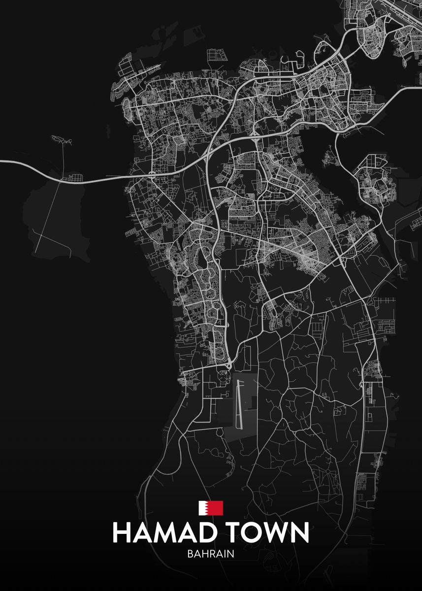 'Hamad Town BH' Poster, picture, metal print, paint by IMR Designs ...