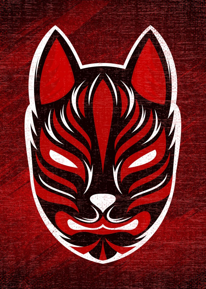 'Japanese Mask Art 2' Poster, picture, metal print, paint by Simon ...