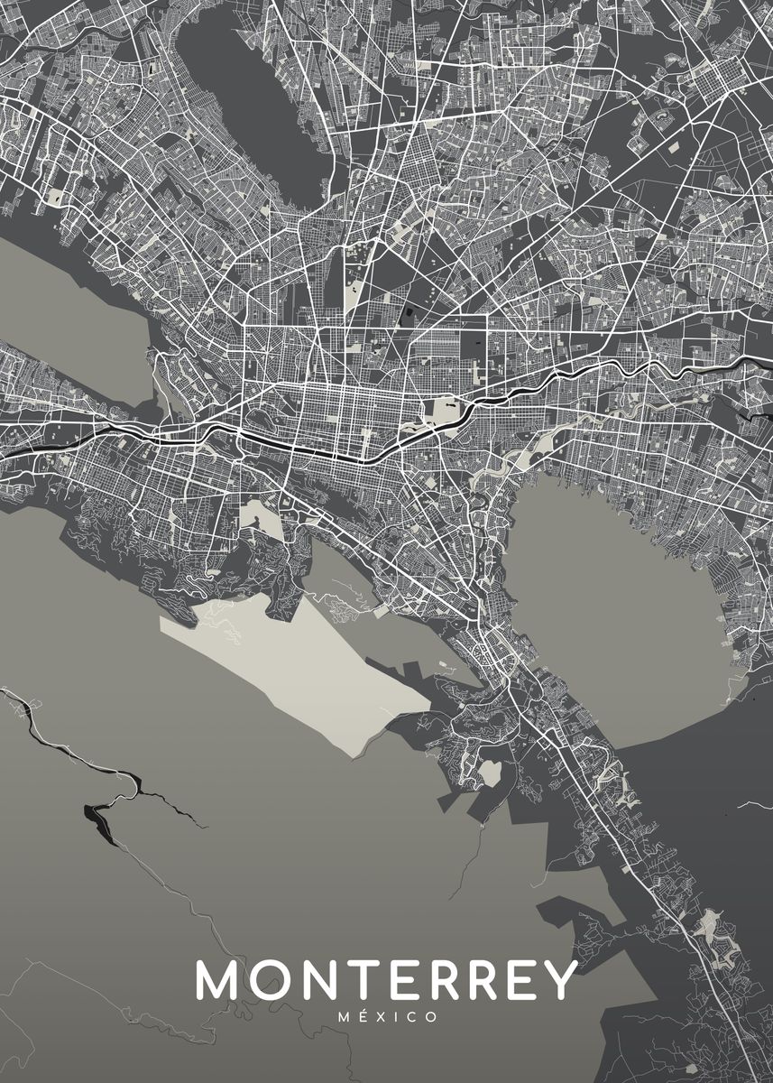 'Monterrey' Poster by mapsies | Displate