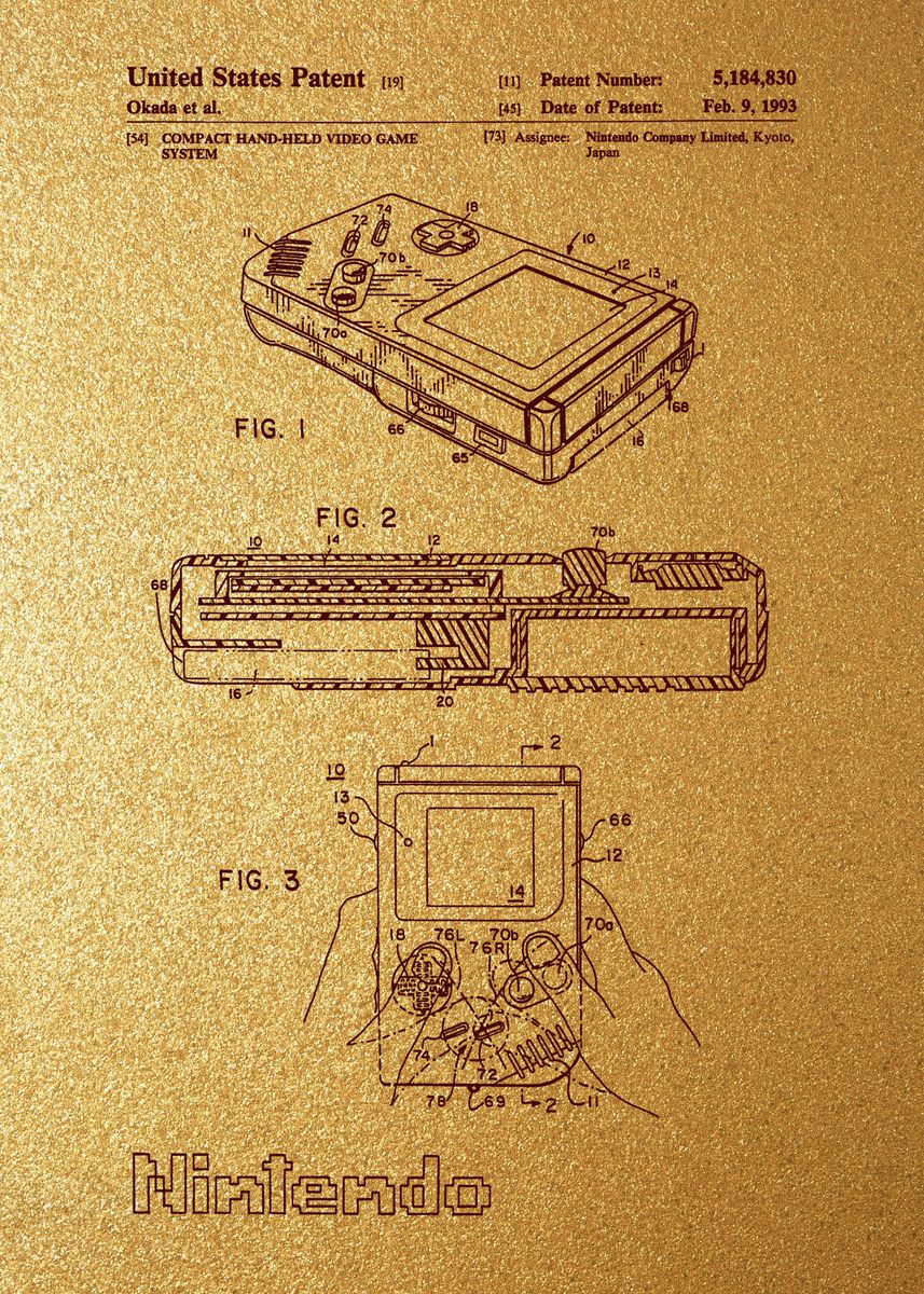 '5 Nintendo Game Boy Paten' Poster by Roy Davis | Displate