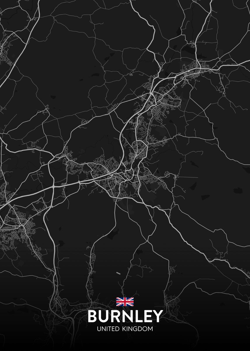 'Burnley UK' Poster, picture, metal print, paint by IMR Designs | Displate