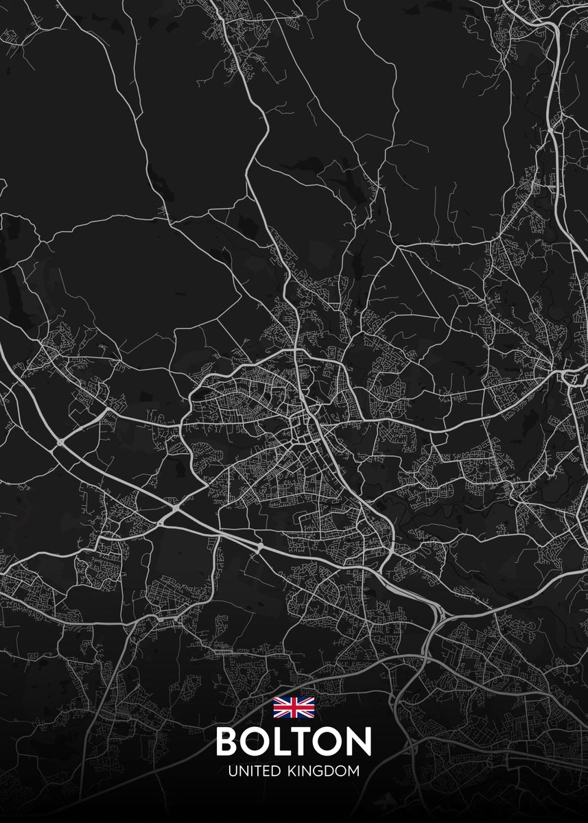 'Bolton UK' Poster, picture, metal print, paint by IMR Designs | Displate