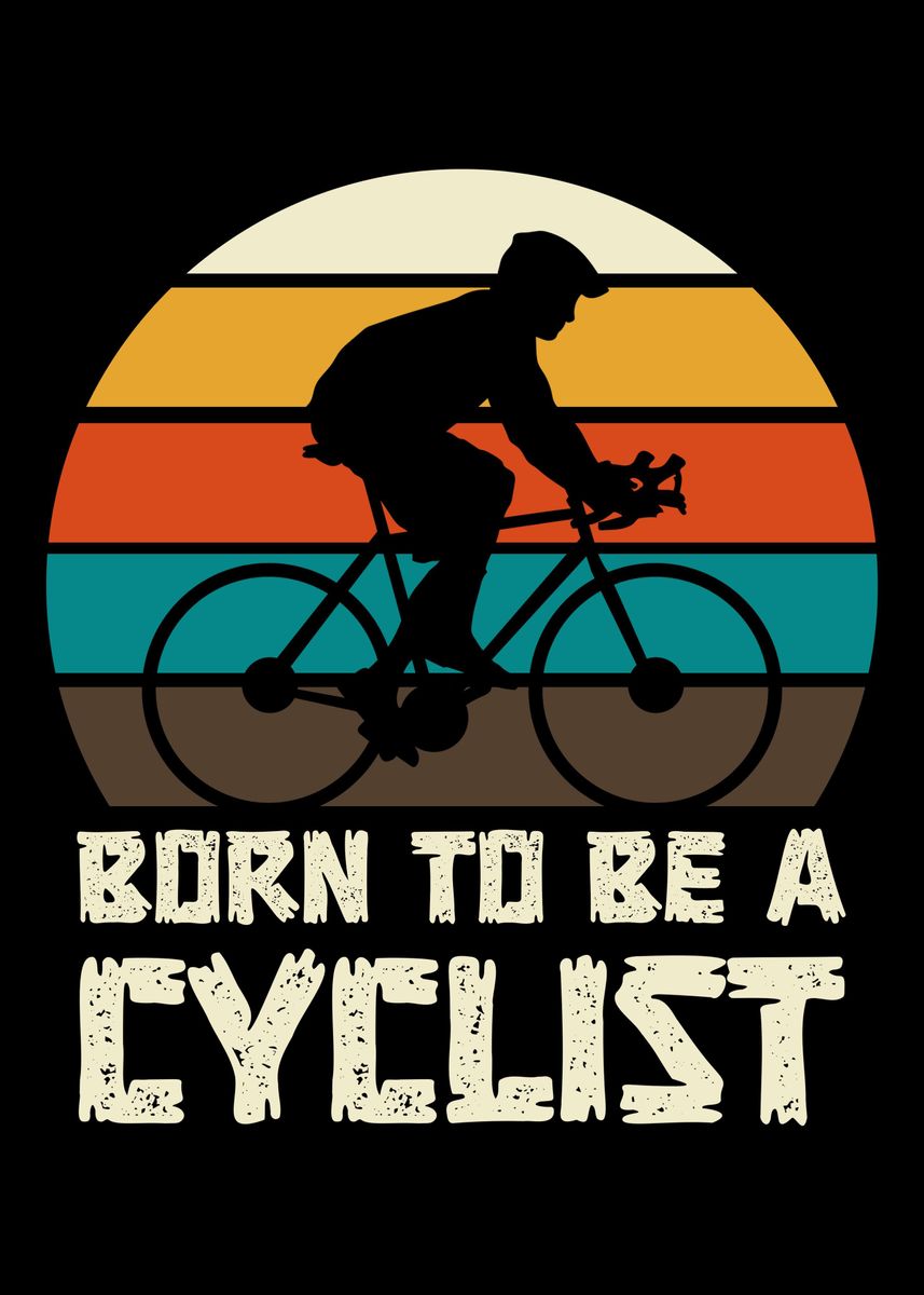 'Funny Cycling Cyclist' Poster, picture, metal print, paint by ...