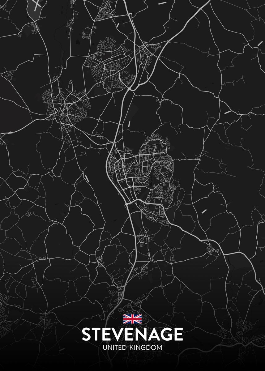 'Stevenage UK' Poster, picture, metal print, paint by IMR Designs ...