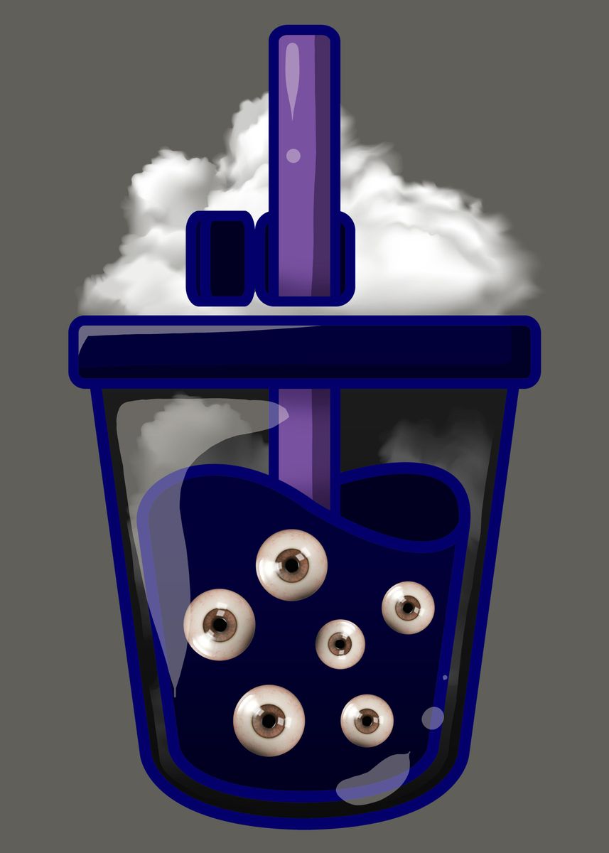 'Weirdcore Bubble Milk Tea' Poster, picture, metal print, paint by ...