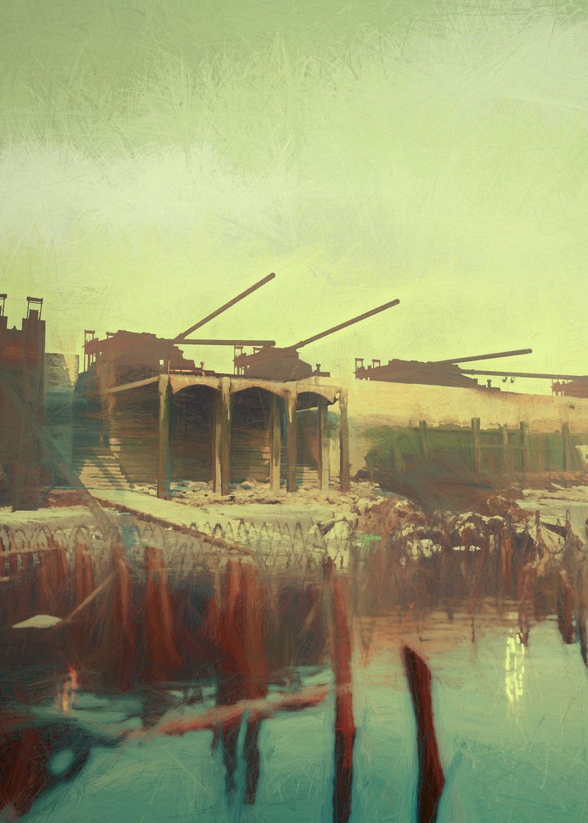 'Artillery Bay Drawing Day' Poster by Tom Pleysier | Displate