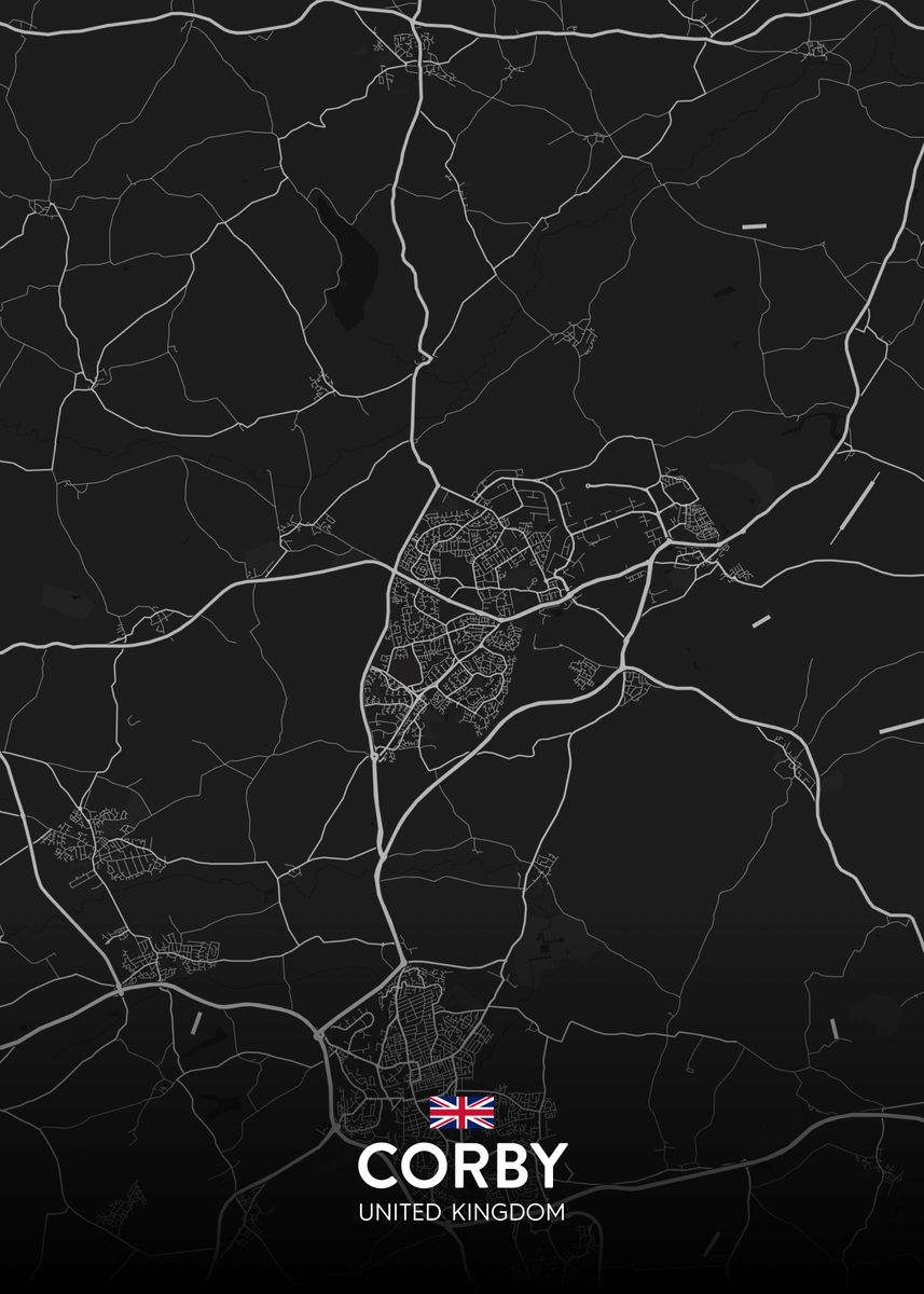 'Corby UK' Poster, picture, metal print, paint by IMR Designs | Displate