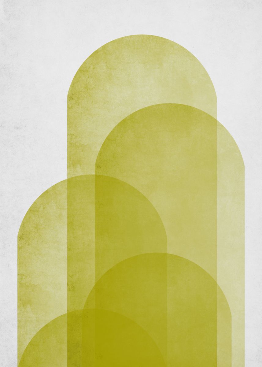 'yellow shapes' Poster, picture, metal print, paint by Mia Nissen ...