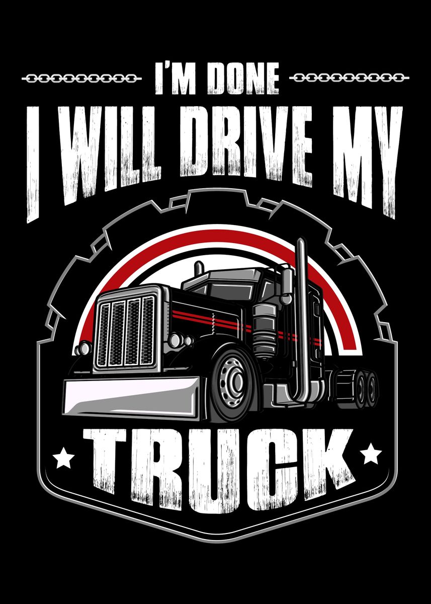 'Retro Truck Driver' Poster, picture, metal print, paint by BobbyBubble ...