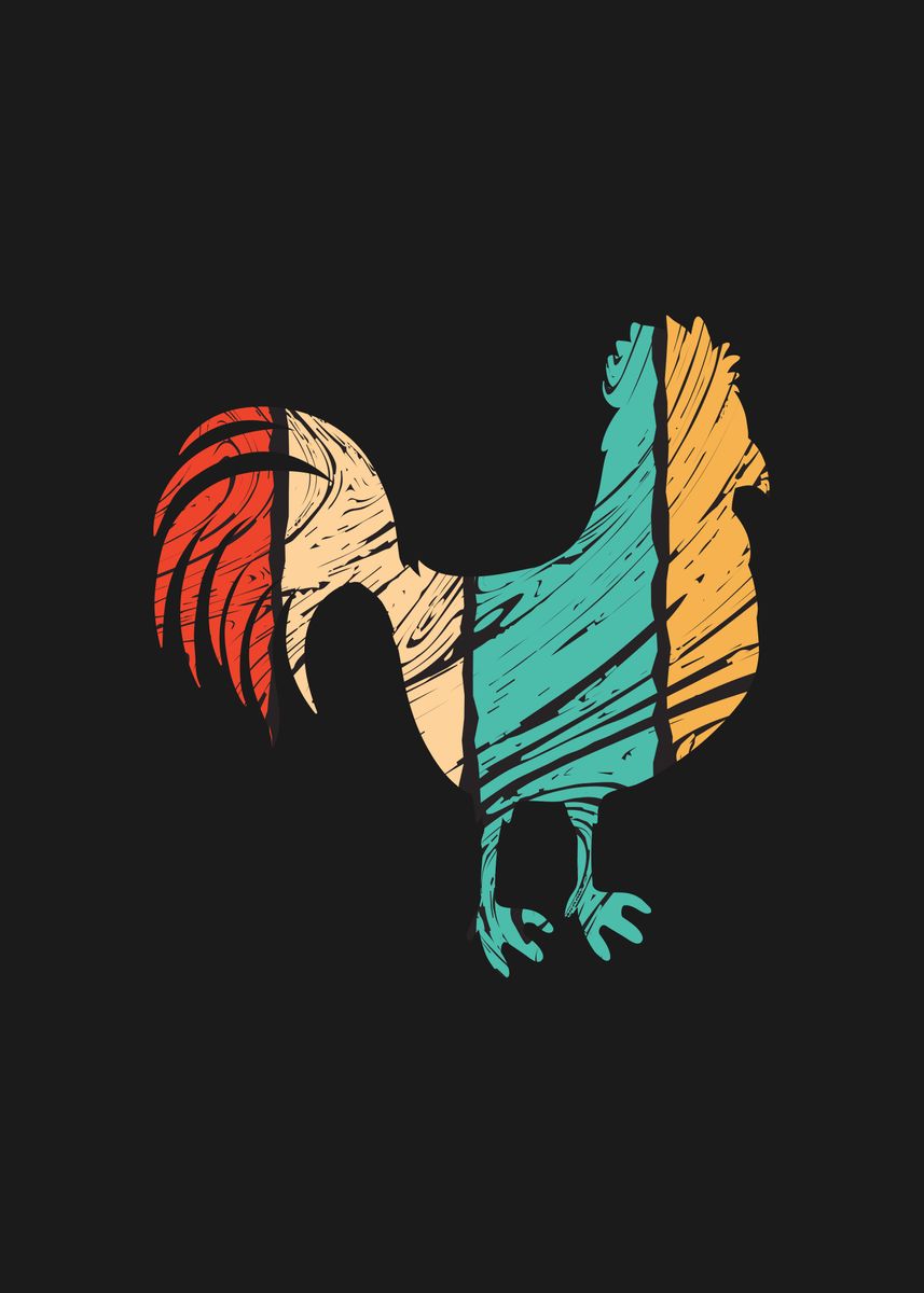 'Rooster Animal' Poster by DEMON SPACE | Displate