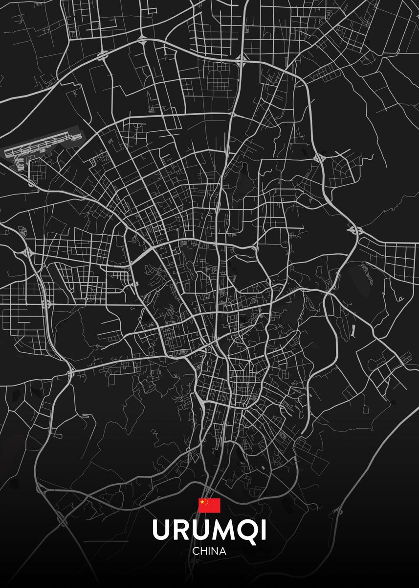 'Urumqi CN' Poster, picture, metal print, paint by IMR Designs | Displate