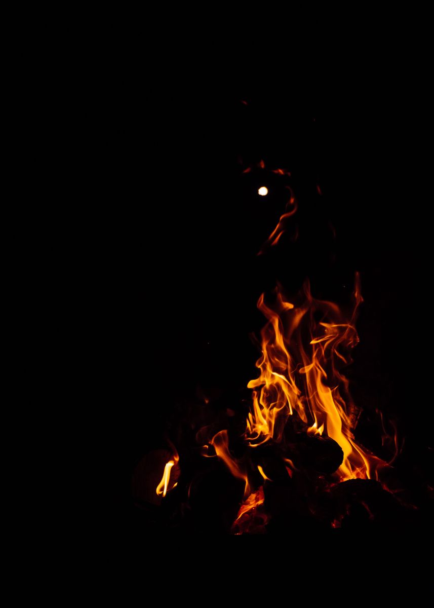 'Fire under the moon' Poster, picture, metal print, paint by Nicolas ...