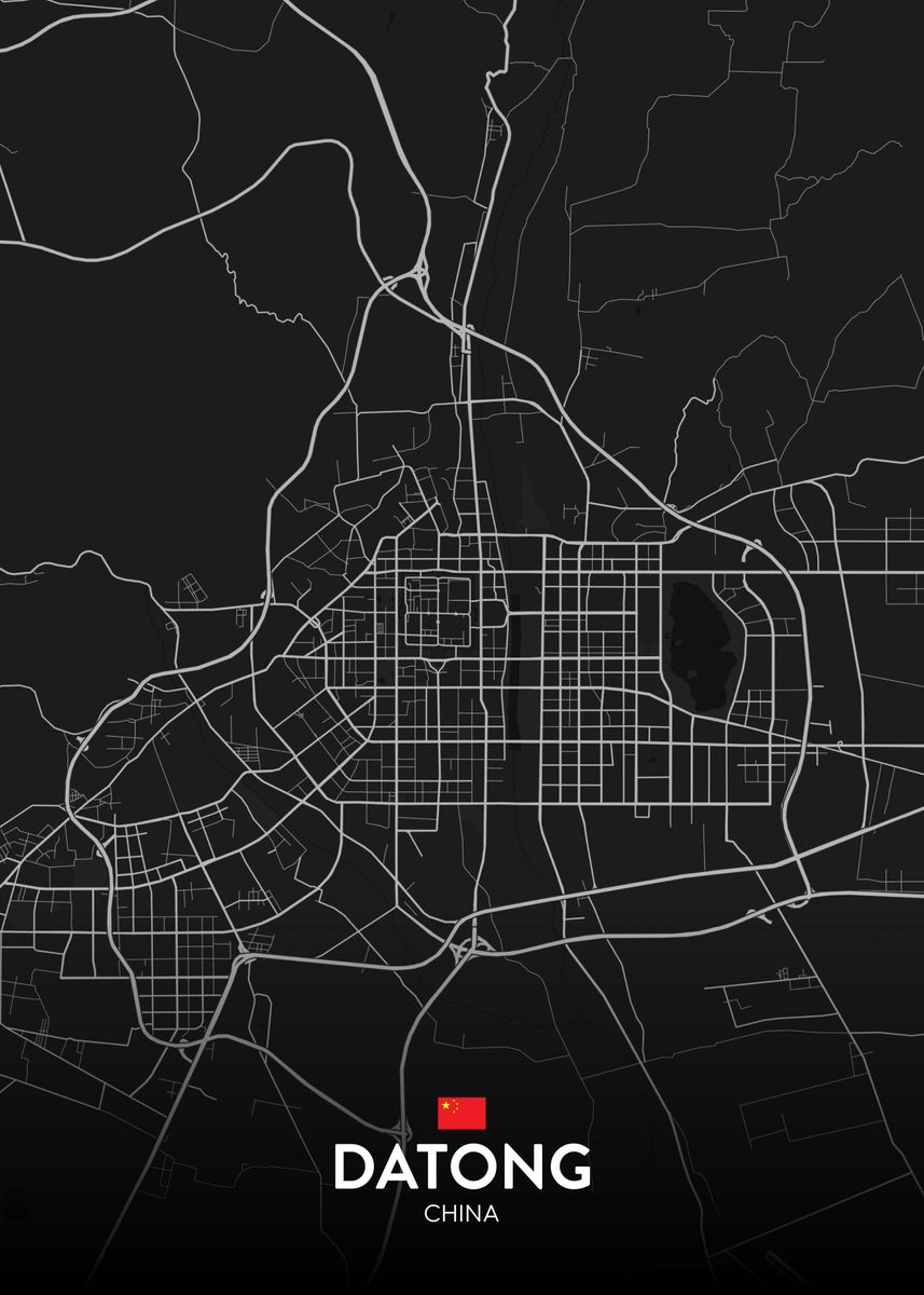 'Datong CN' Poster, picture, metal print, paint by IMR Designs | Displate