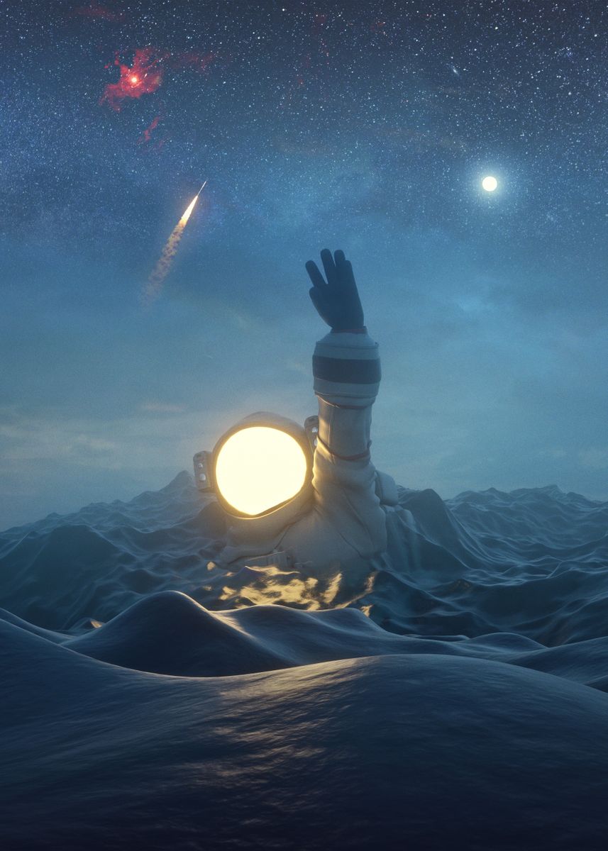 'Astronaut In The Ocean II' Poster, picture, metal print, paint by ...