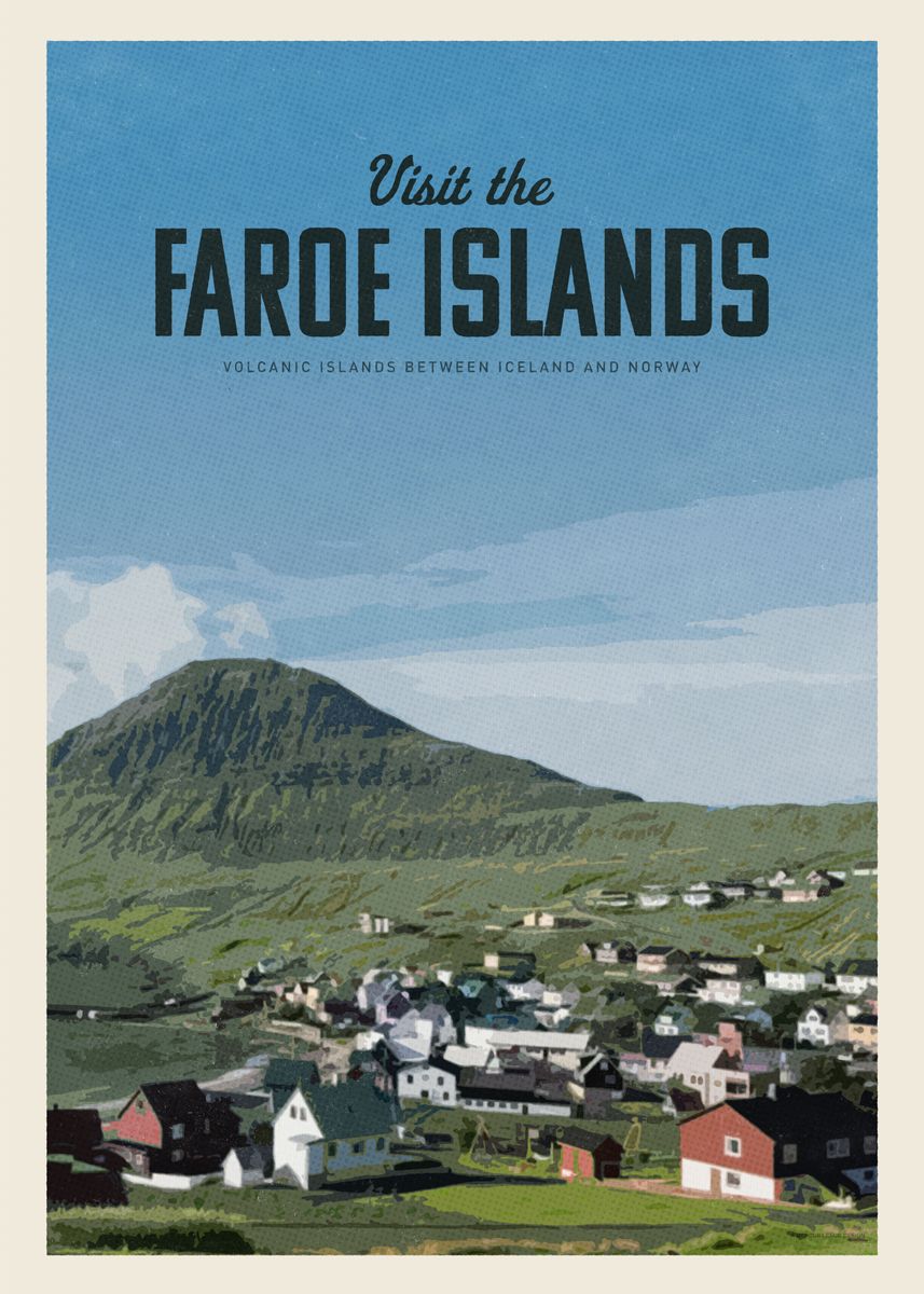 'Visit the Faroe Islands' Poster, picture, metal print, paint by ...