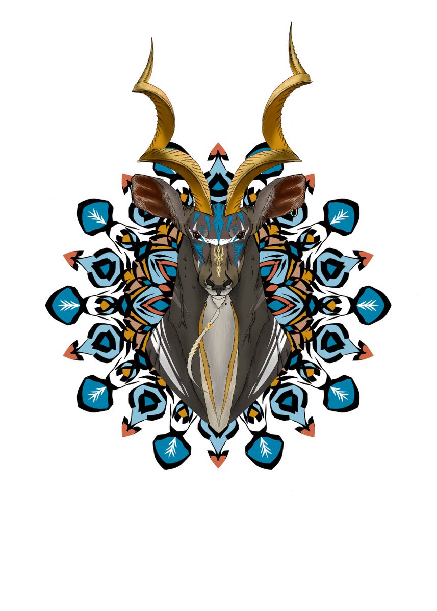 'Kudu mandala' Poster by Phantom Illustrations | Displate