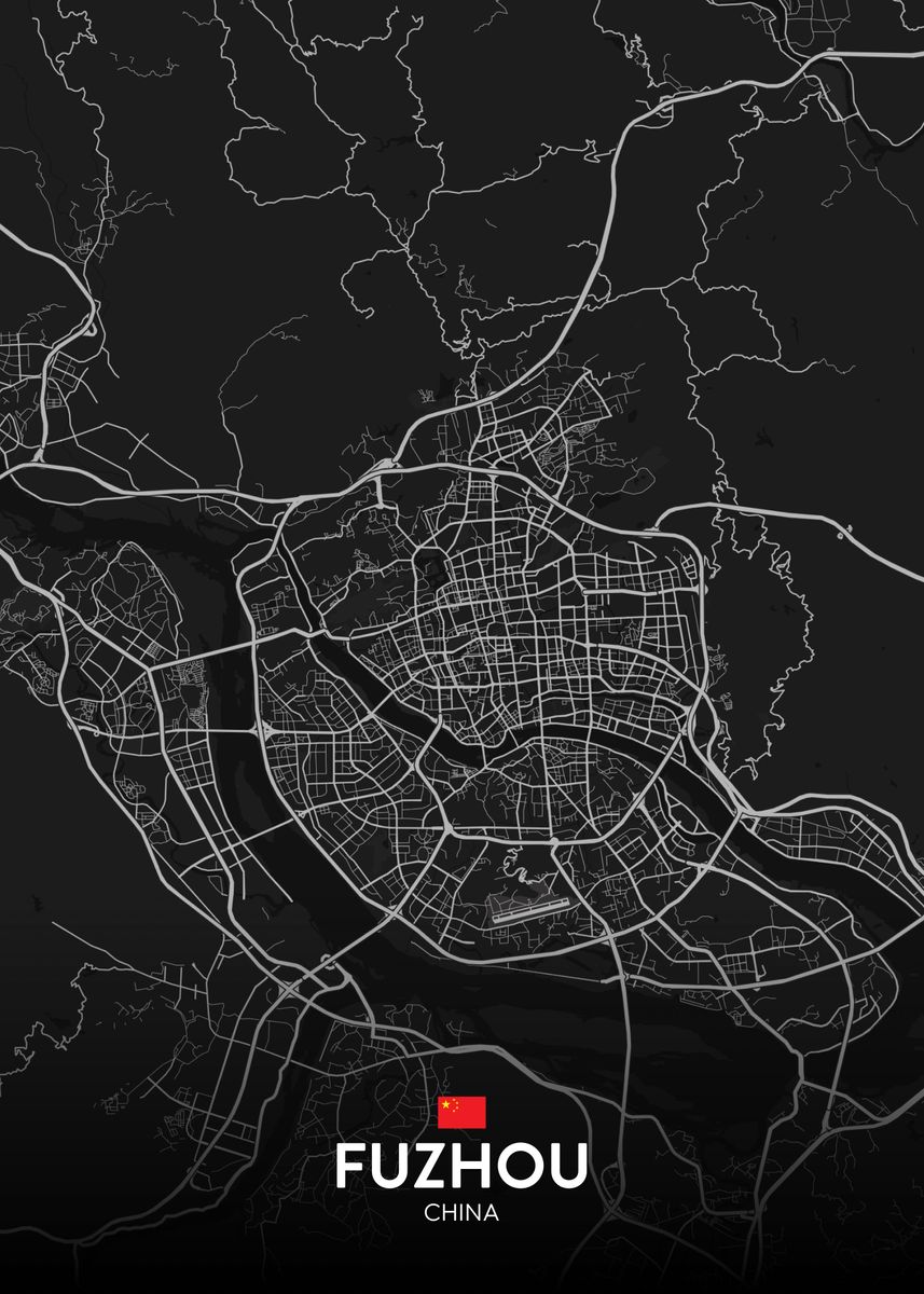 'Fuzhou CN' Poster, picture, metal print, paint by IMR Designs | Displate
