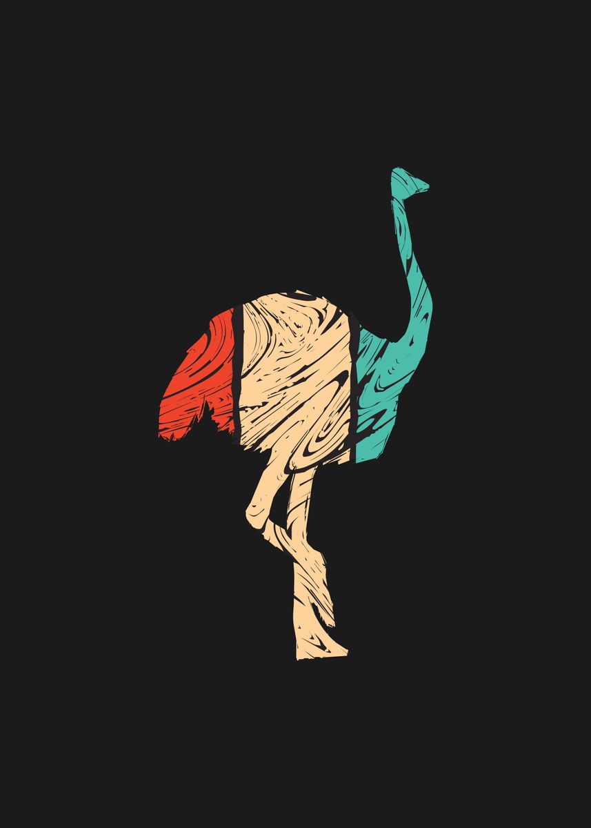 'Ostrich Animal ' Poster, picture, metal print, paint by DEMON SPACE ...