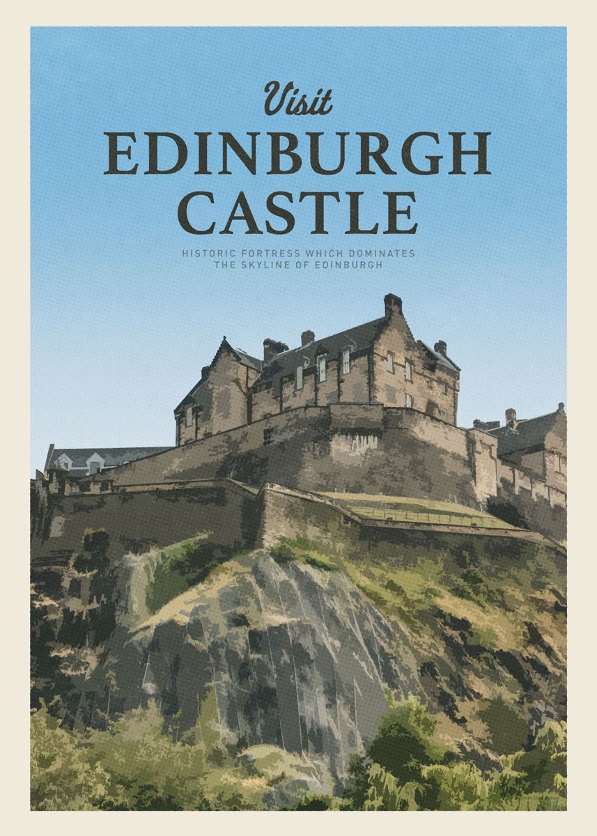 'Visit Edinburgh Castle' Poster, picture, metal print, paint by Mercury ...