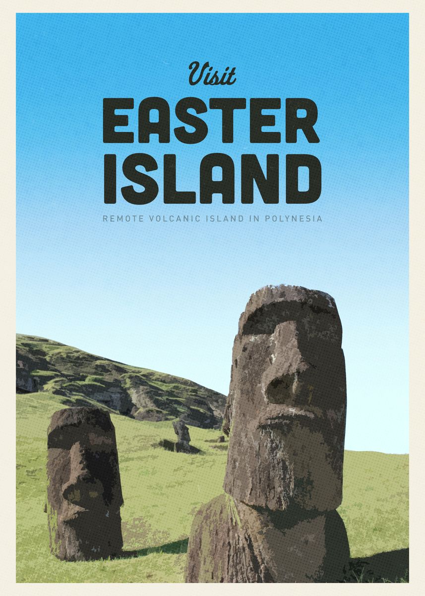 'Visit Easter Island' Poster by Mercury Club | Displate