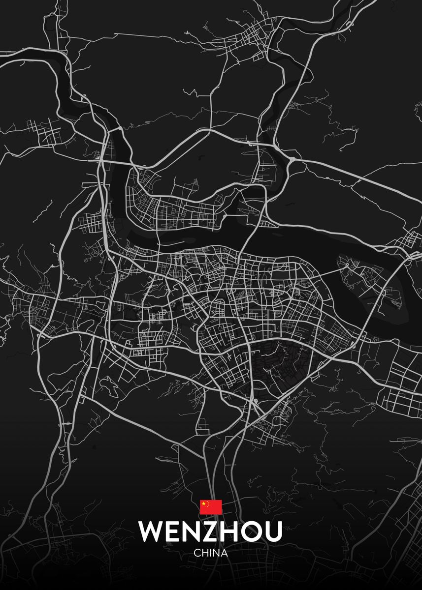 'Wenzhou CN' Poster, picture, metal print, paint by IMR Designs | Displate
