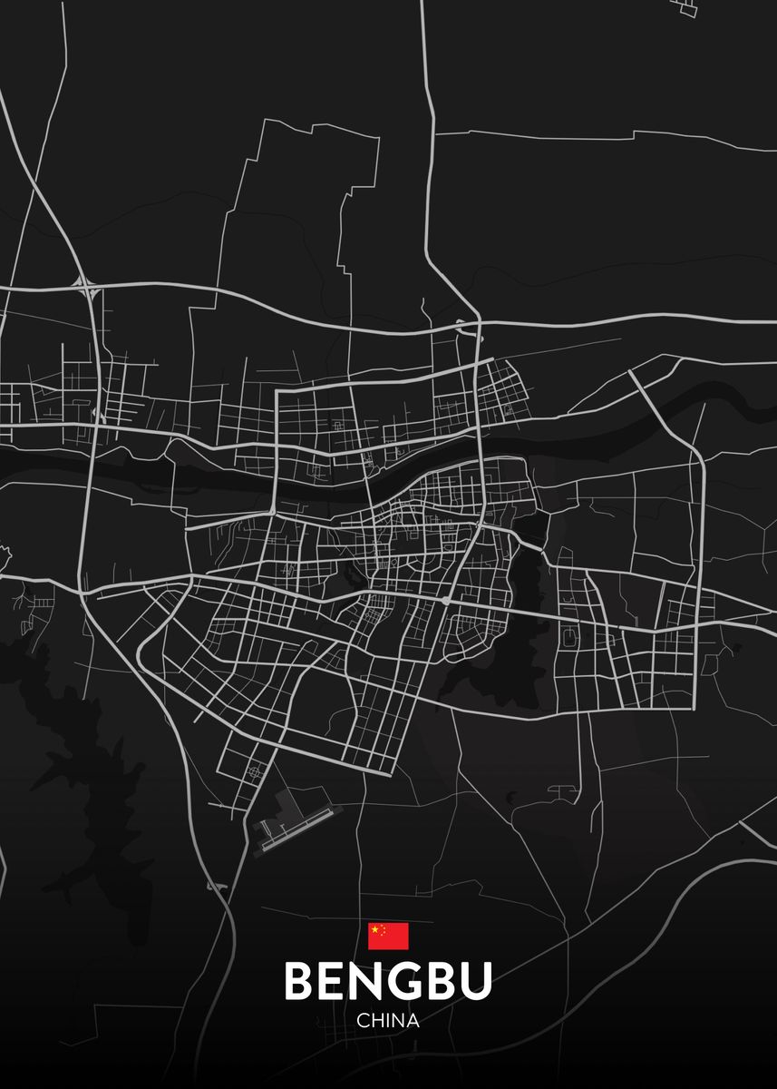 'Bengbu CN' Poster, picture, metal print, paint by IMR Designs | Displate