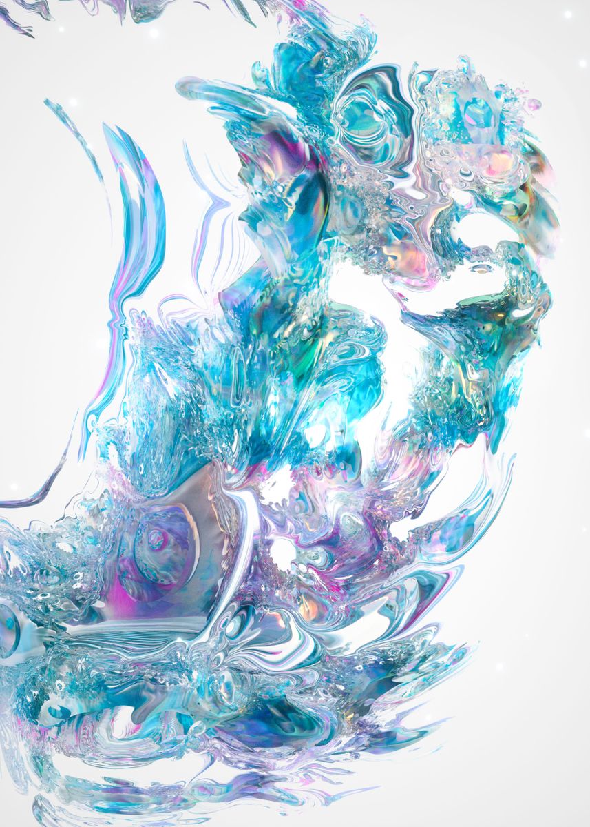 '3D Colorful Acrylic 4' Poster by Justin Gueffroy | Displate