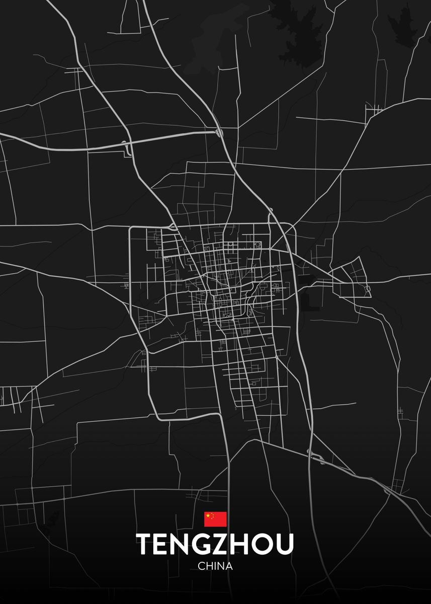 'Tengzhou CN' Poster, picture, metal print, paint by IMR Designs | Displate