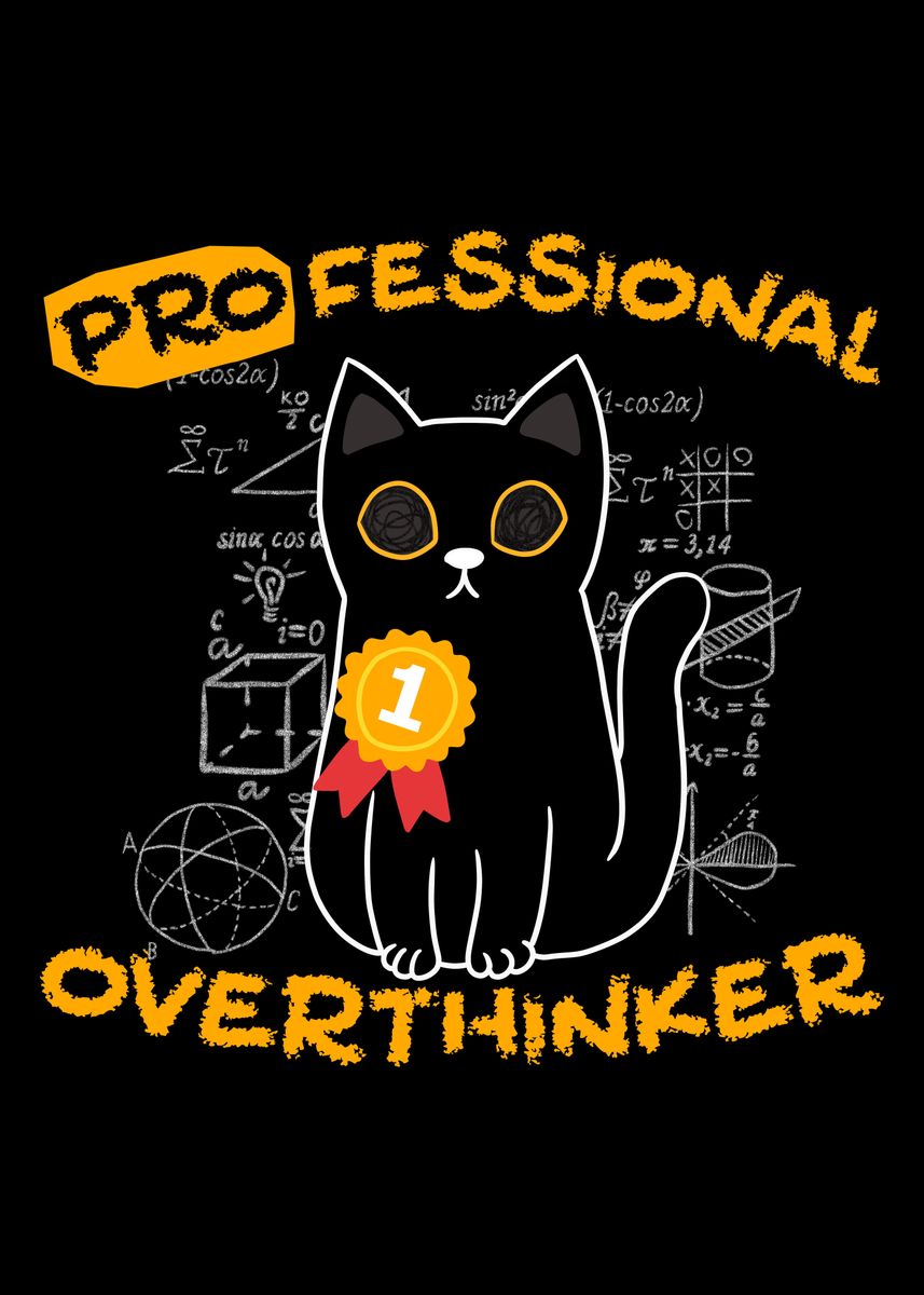 'Cat Math Bachelor Student' Poster, picture, metal print, paint by ...