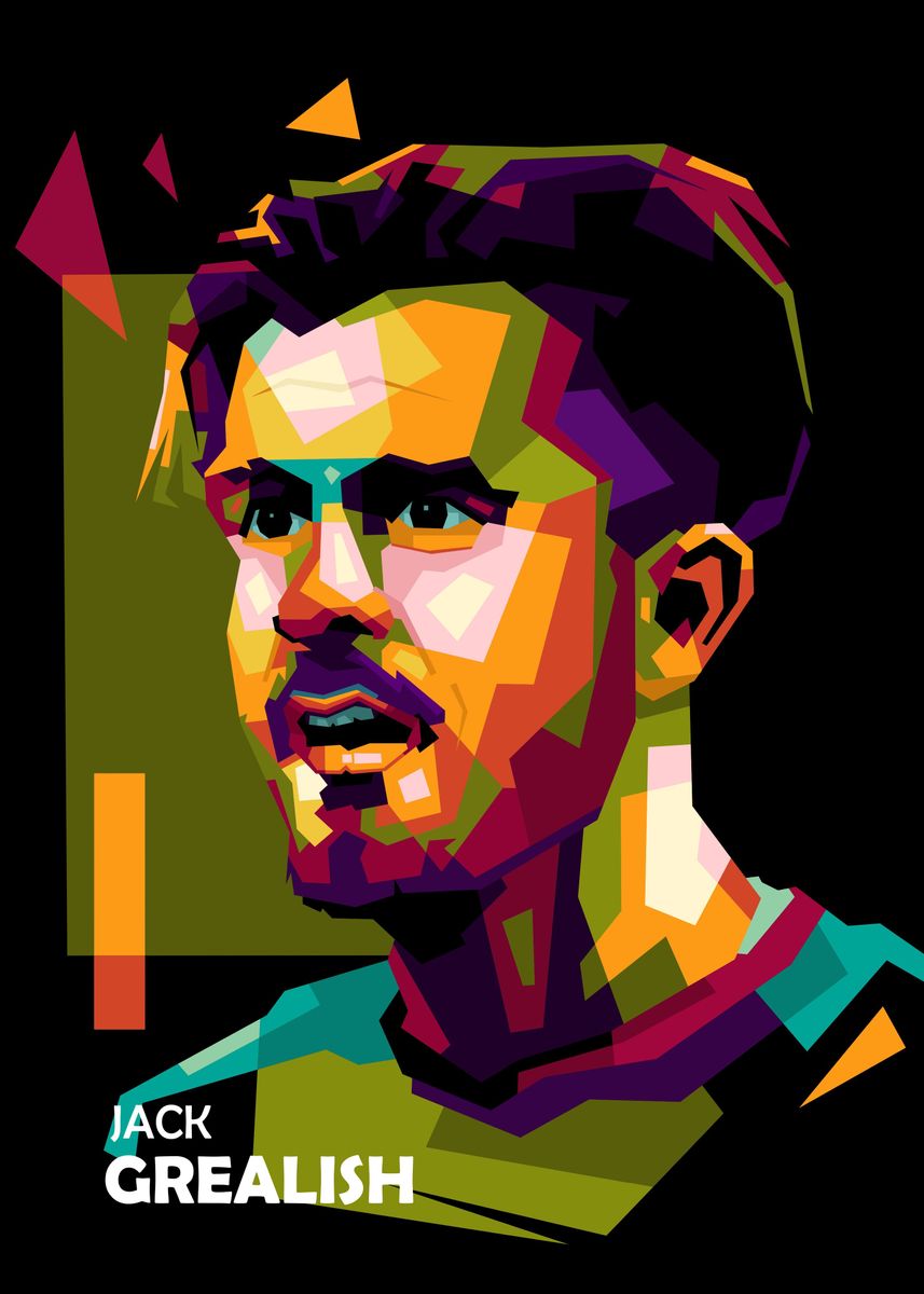 'Jack Grealish wpap' Poster, picture, metal print, paint by AMIRUDIN 06 | Displate
