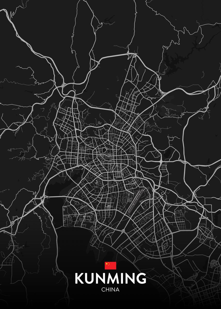 'Kunming CN' Poster, picture, metal print, paint by IMR Designs | Displate