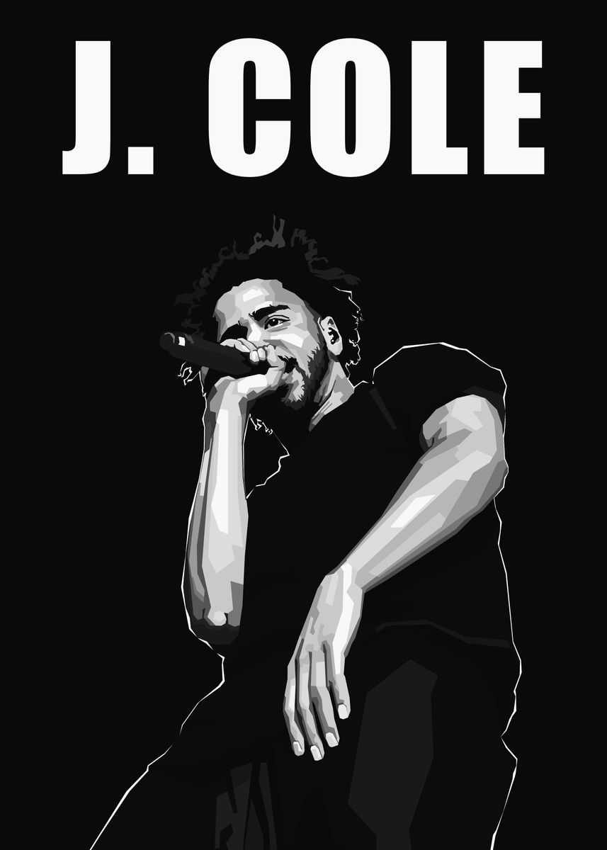 'J Cole' Poster, picture, metal print, paint by Anthony Gabriel | Displate