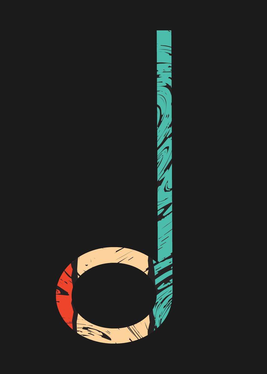 'Minim Half Note' Poster, picture, metal print, paint by Musical ...