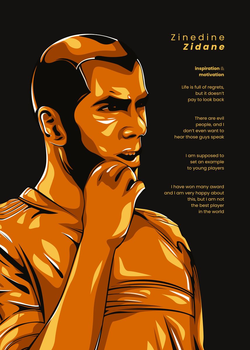 'Zinedine Zidane' Poster, picture, metal print, paint by vectorhelowpal ...