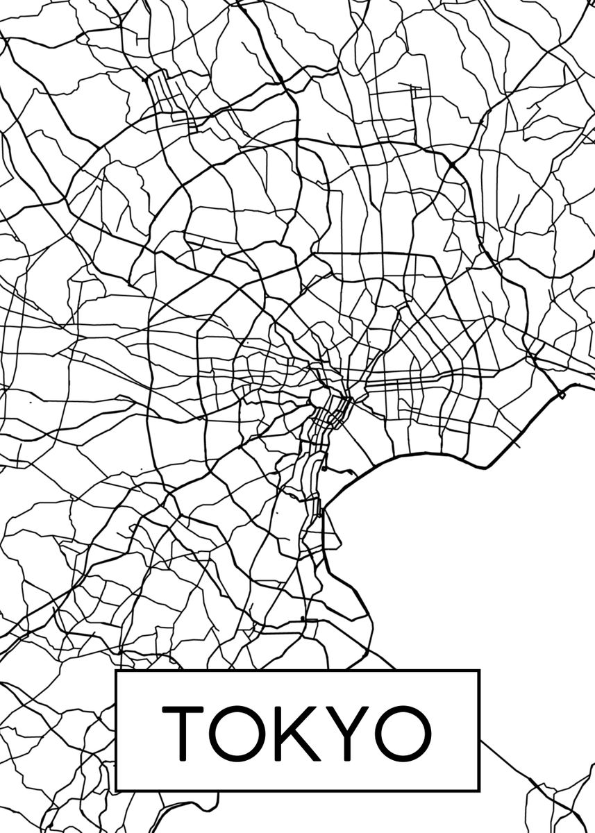 'Tokyo Minimal City Map' Poster by Simon Clement | Displate