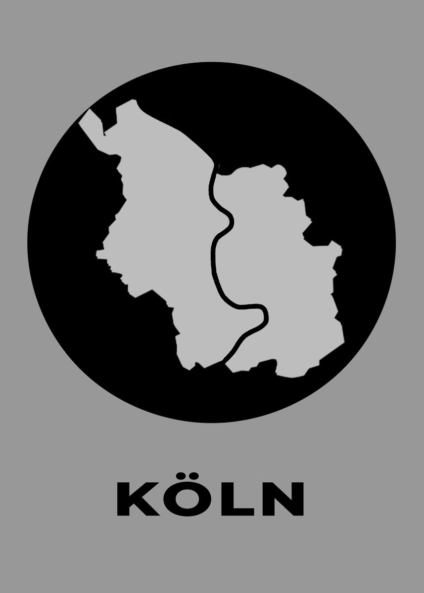 'koln germany map' Poster, picture, metal print, paint by Faeyza Art ...